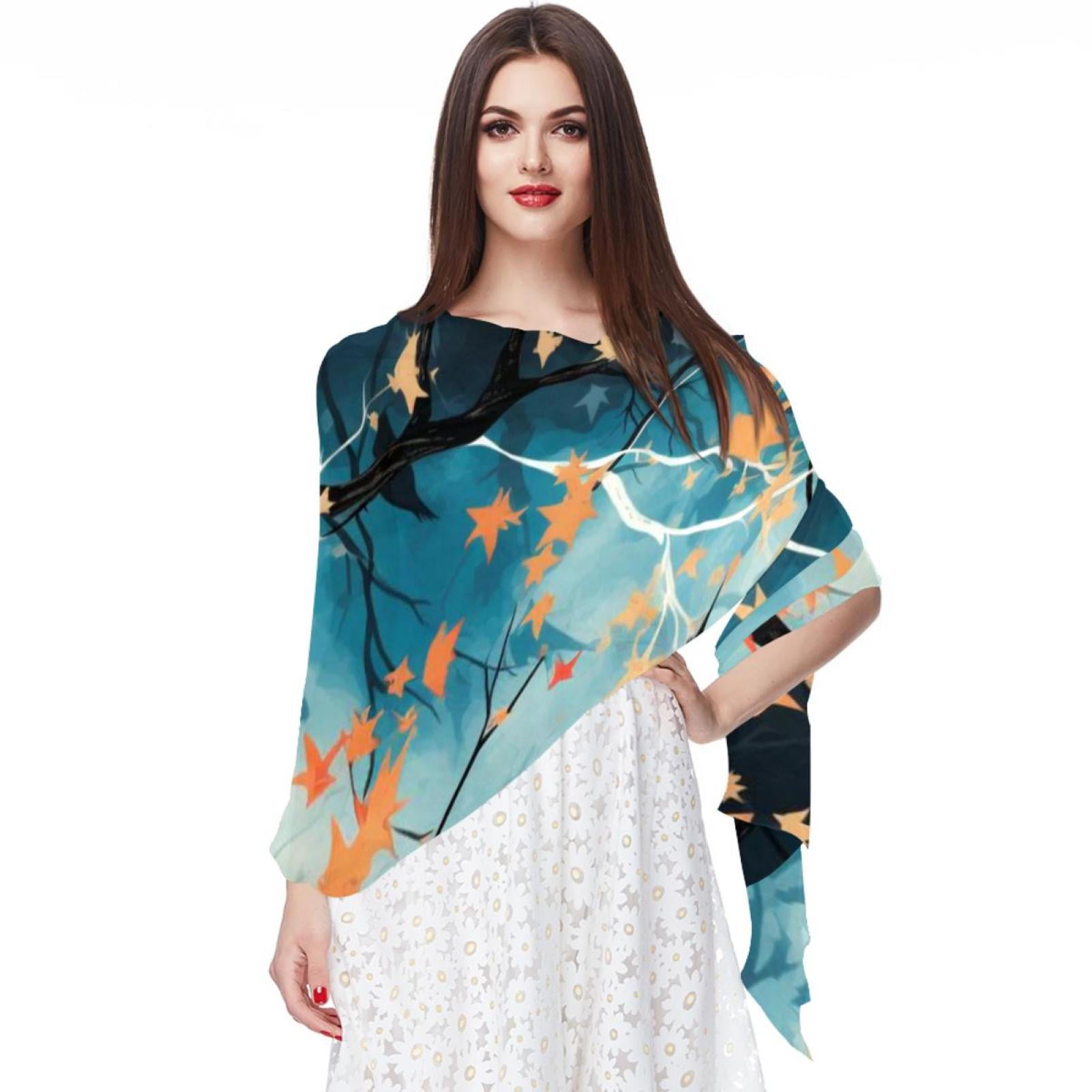 Tree Translucent Chiffon Yarn Silk Scarf - Light Breathable Material ...