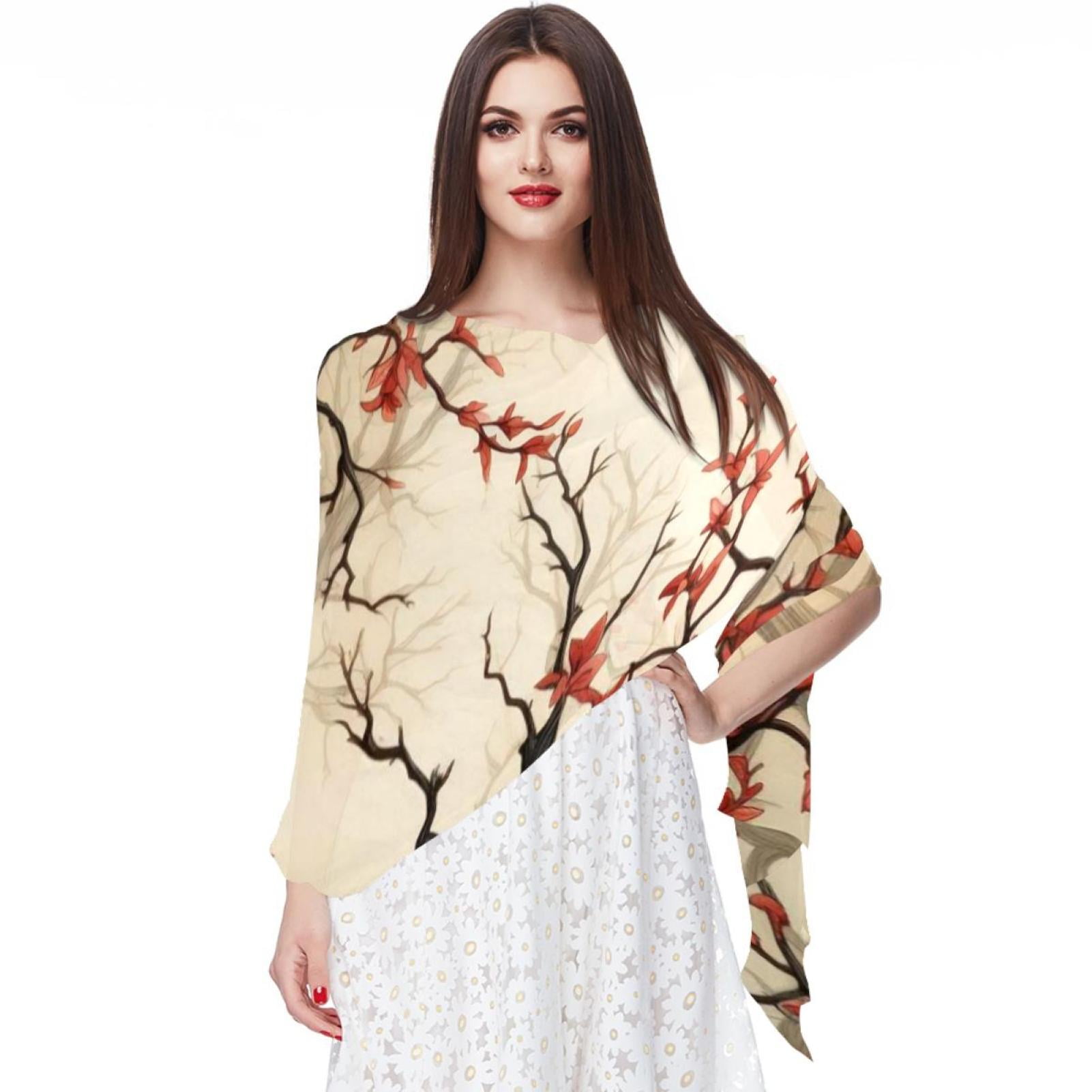 Tree Translucent Chiffon Yarn Silk Scarf - Light Breathable Material ...