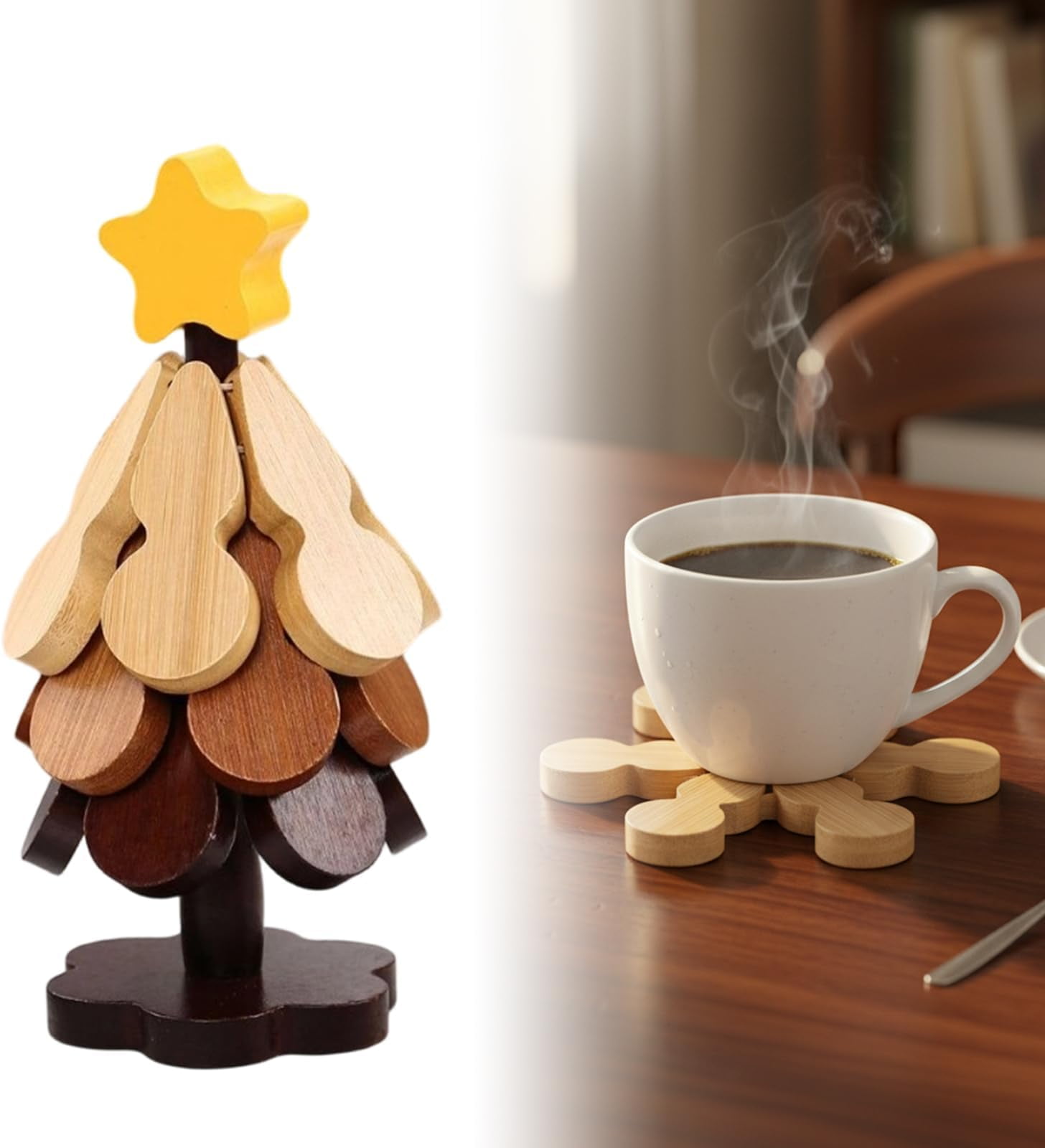 Tree Trivet Set, 2026 Wooden Trivets for Hot Dishes-Tree Shape Trivet ...