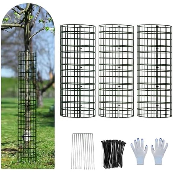Tree Trunk Protector, 3 Pack Metal Mesh Tree Bark Protector 5'' Dia x ...