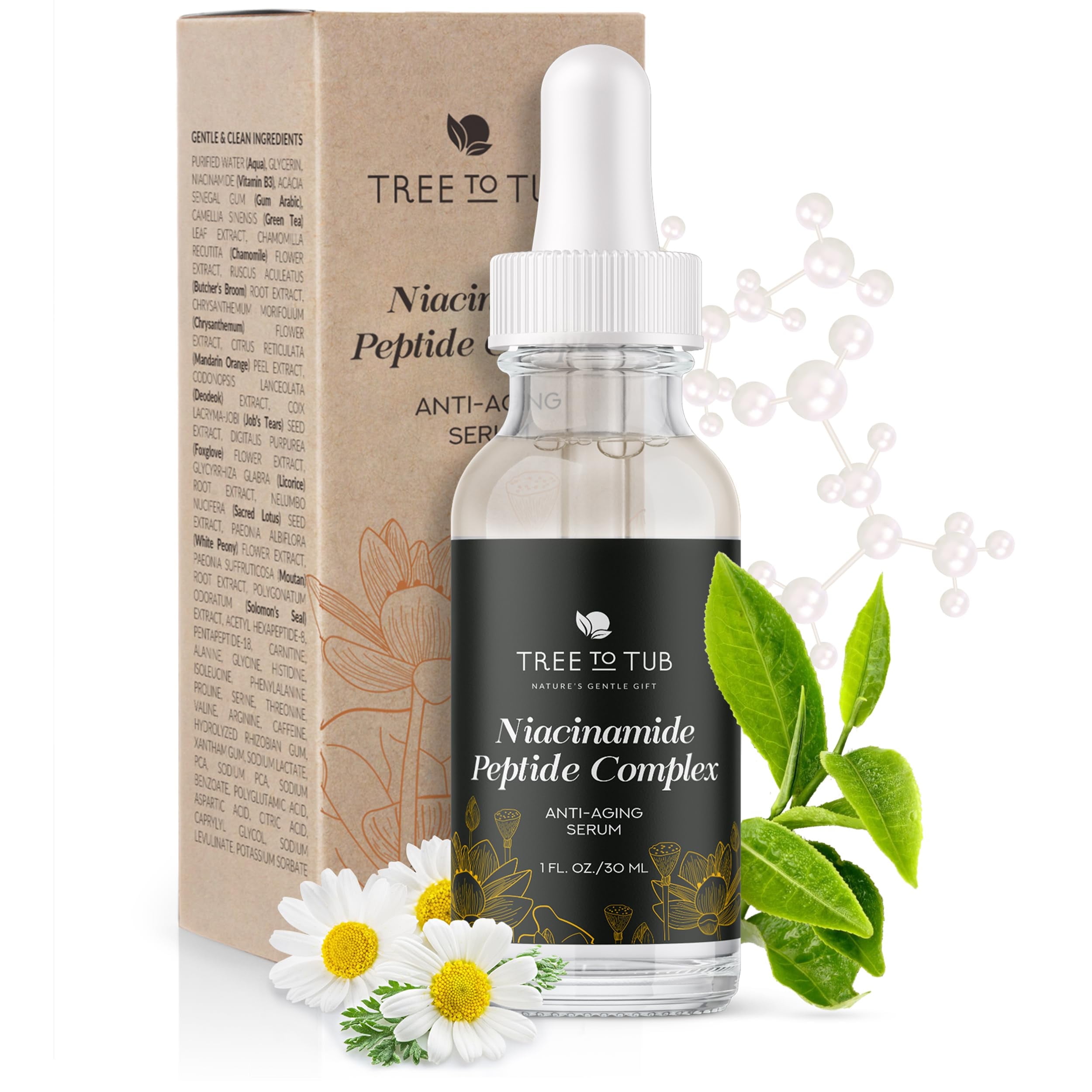 Tree To Tub Peptides & Niacinamide Serum For Face - Advanced Anti Aging ...