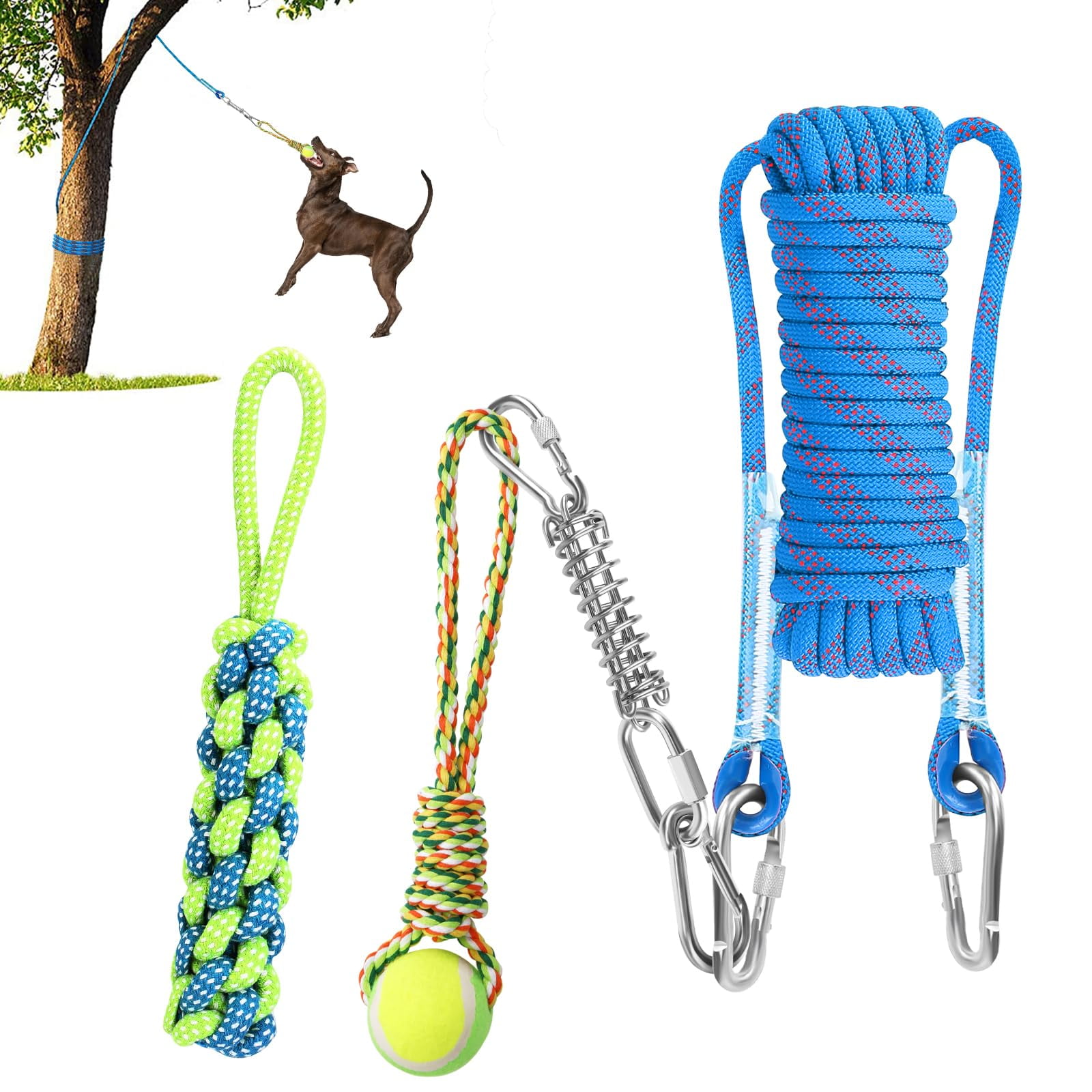 Tree Tugger Dog Toy, Retractable Dog Bungee Tug Toy, Tether Tug Outdoor ...
