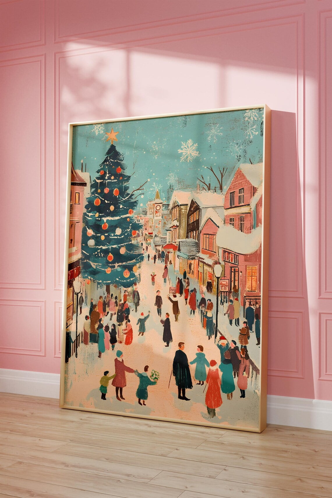 Tree Wall Art, Hello December Print, Cute Eve Art, Decor, Cozy Winter ...