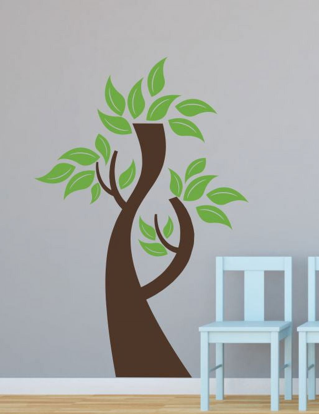Tree Wall Decals with Leaves Vinyl Art Stickers Office Home Decor 36x24 ...