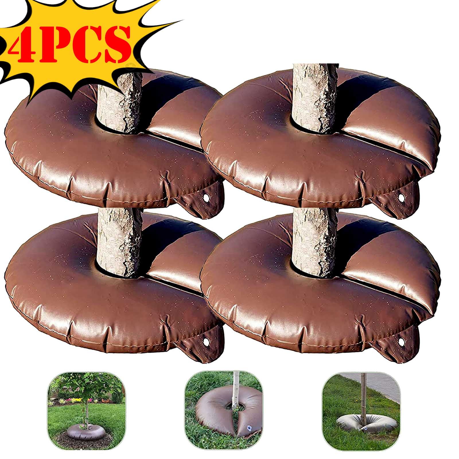 Tree Watering Bags, 4PC Tree Watering Ring Tree Bag, PVC Drip ...