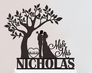 Tree Wedding Cake Topper,Love Tree Cake Topper,Bride And Groom ,Mr And ...
