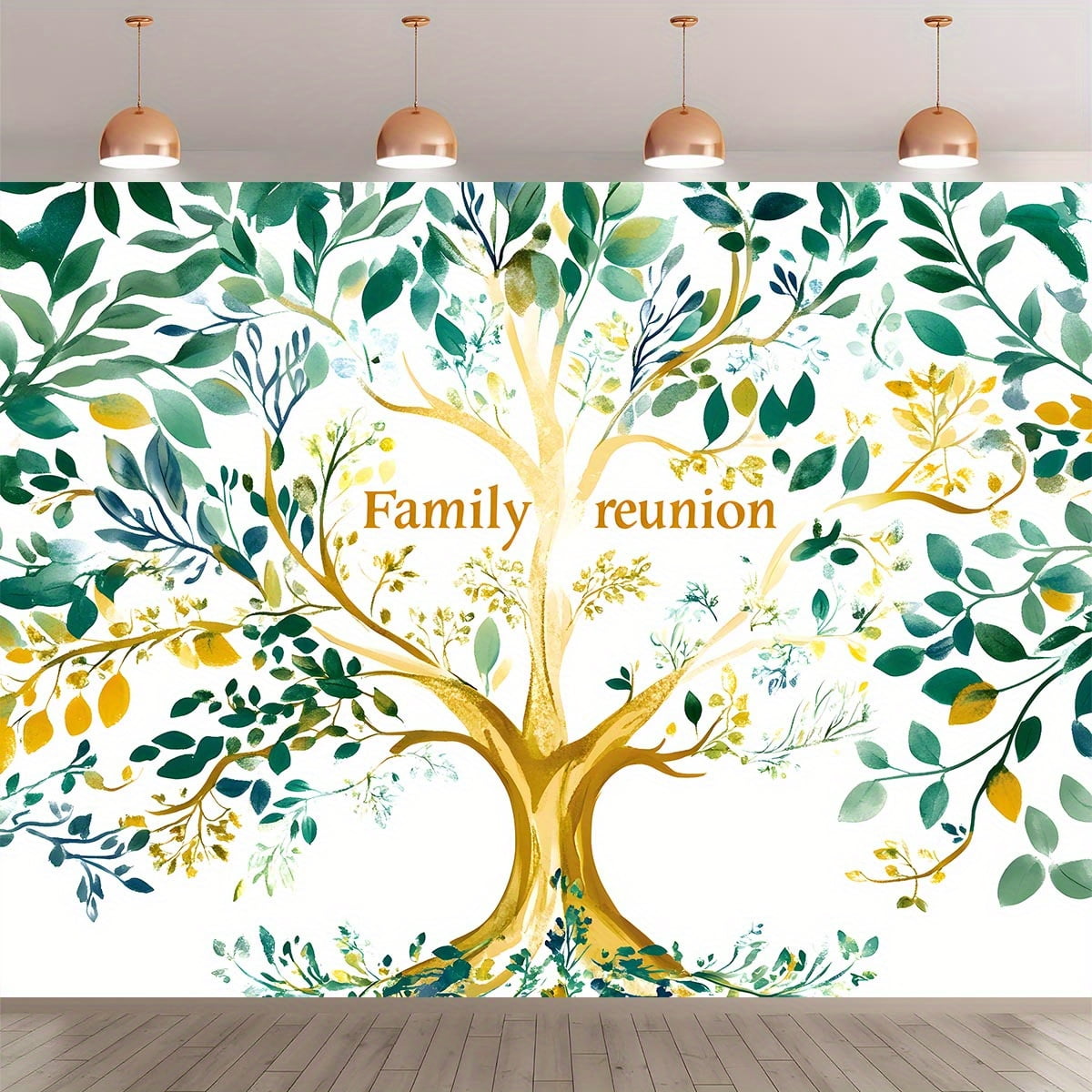 Tree With Leaves And Branches Family Reunion Backdrop Banner Backdrop ...