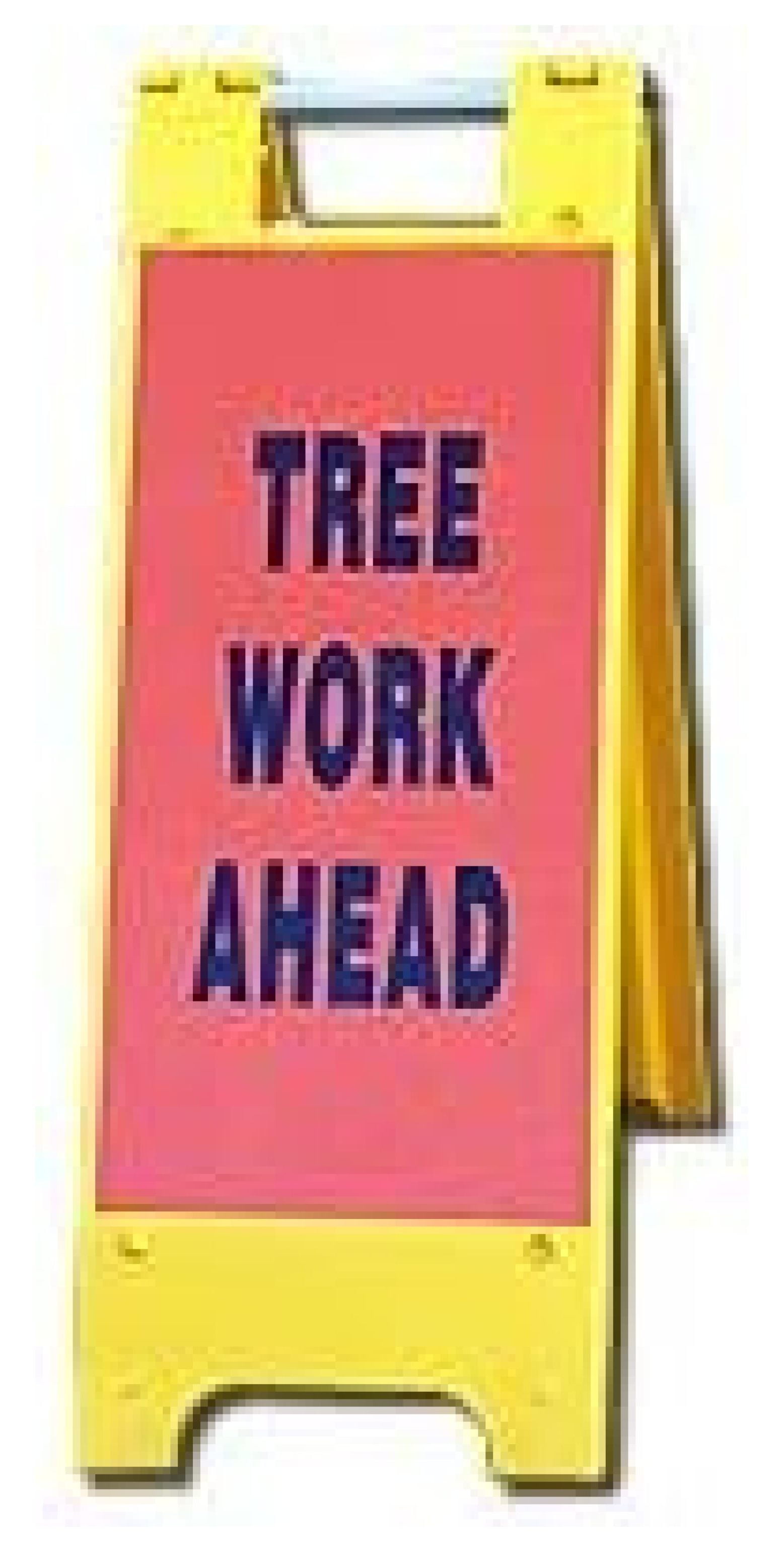 Tree Work Ahead Safety Sign - 12x18 Inch Yellow Folding Warning Sign ...