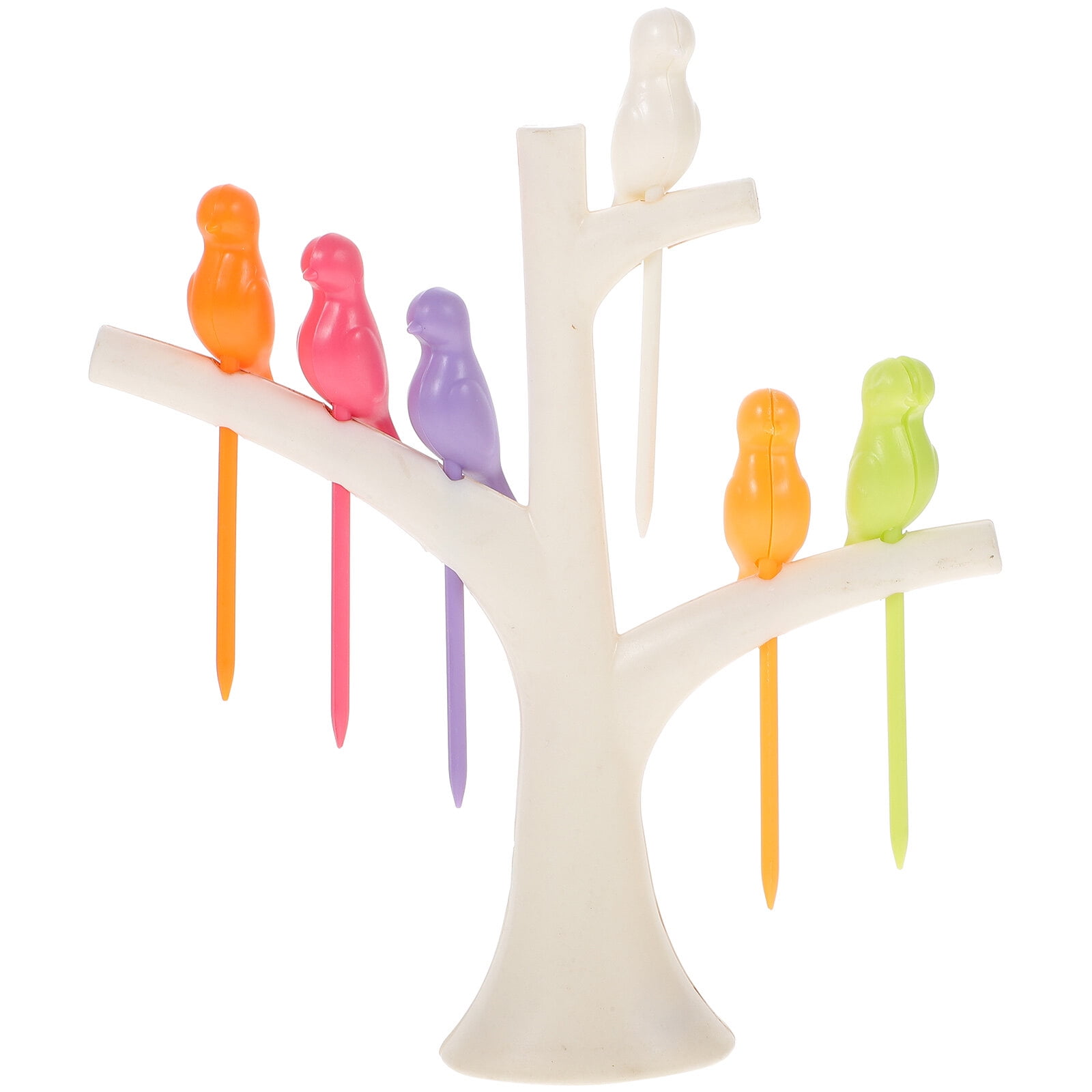Tree and Bird Shaped Plastic Toothpick Fruit Fork (White) - Walmart.com