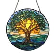 Tree and Sun Abstract Glass Style Window Art - Walmart.com