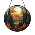 Tree and Sun Stained Glass Style Suncatcher, Window Hanging Decor ...