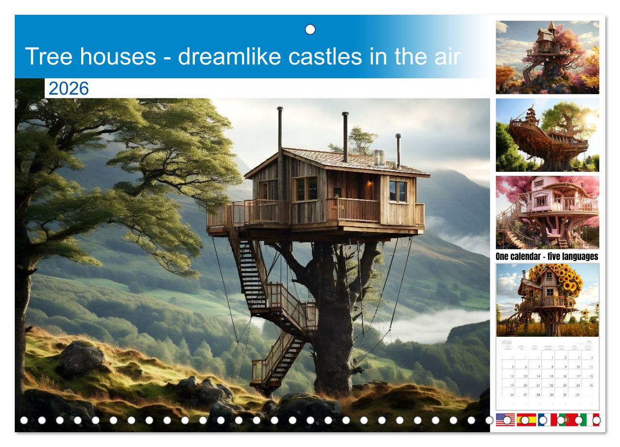 Tree houses - dreamlike castles in the air (Monthly Wall Calendar 2026 ...