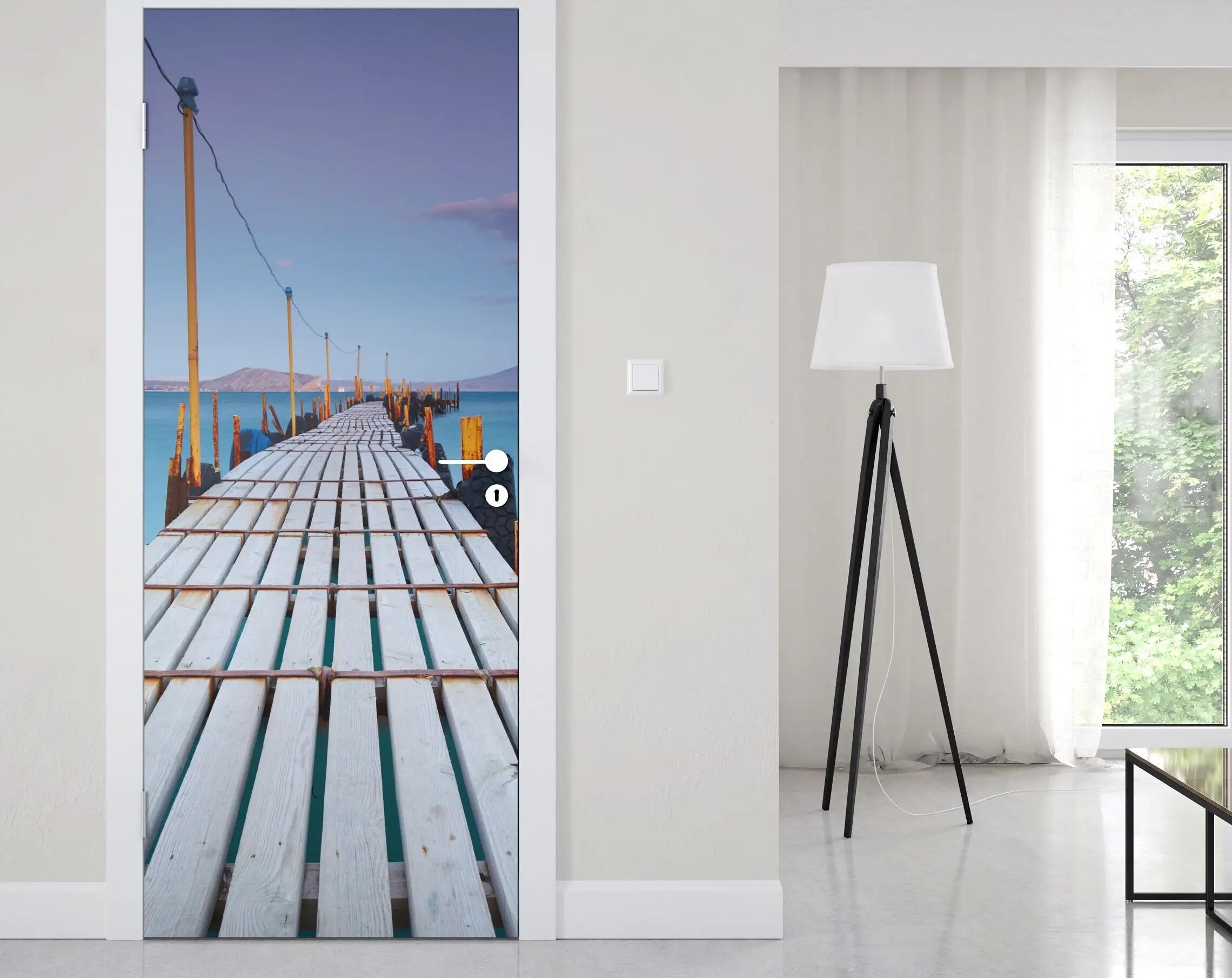 Tree landscape door stickers Nature landscape wallpaper Decals Mural ...