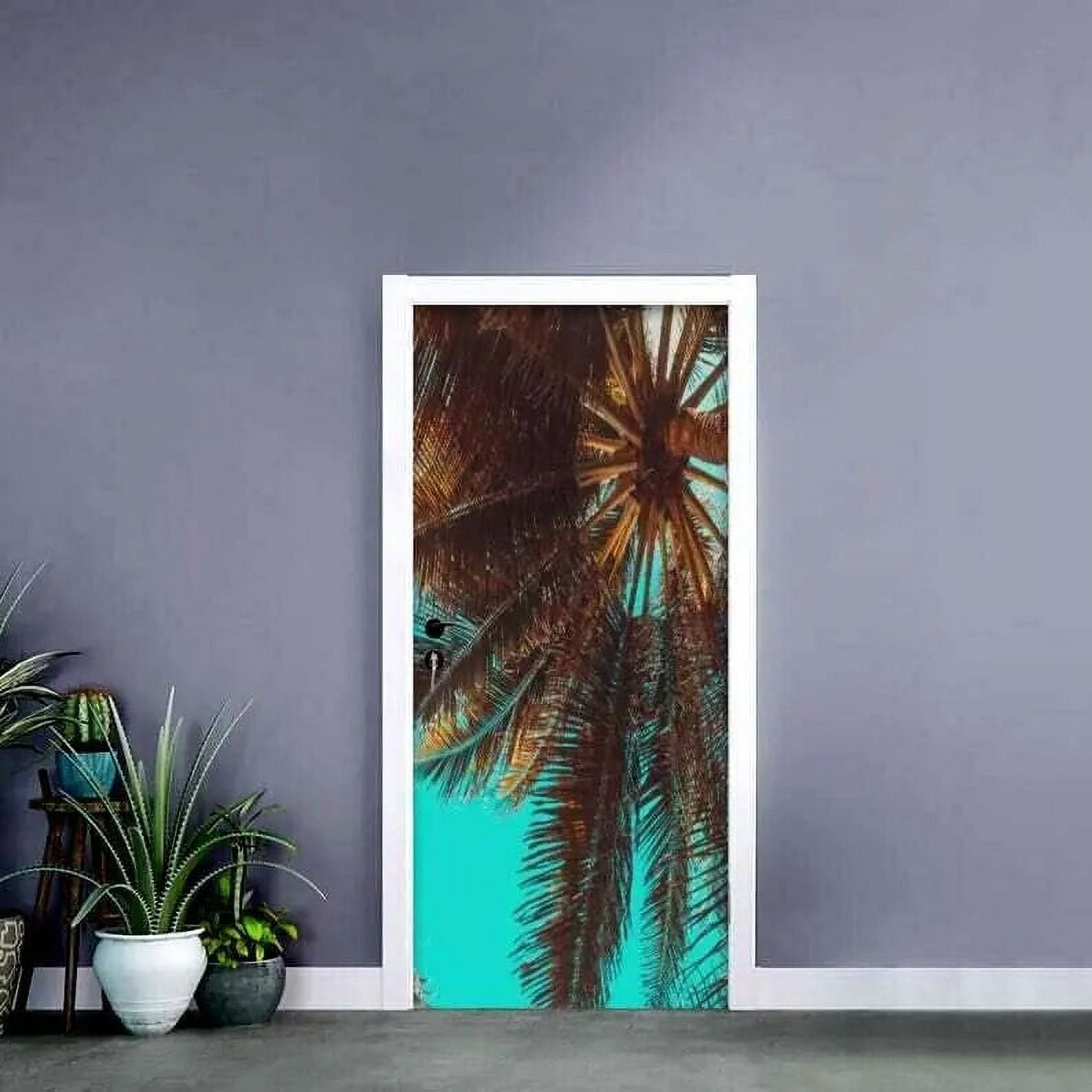 Tree landscape door stickers Nature landscape wallpaper Decals Mural ...