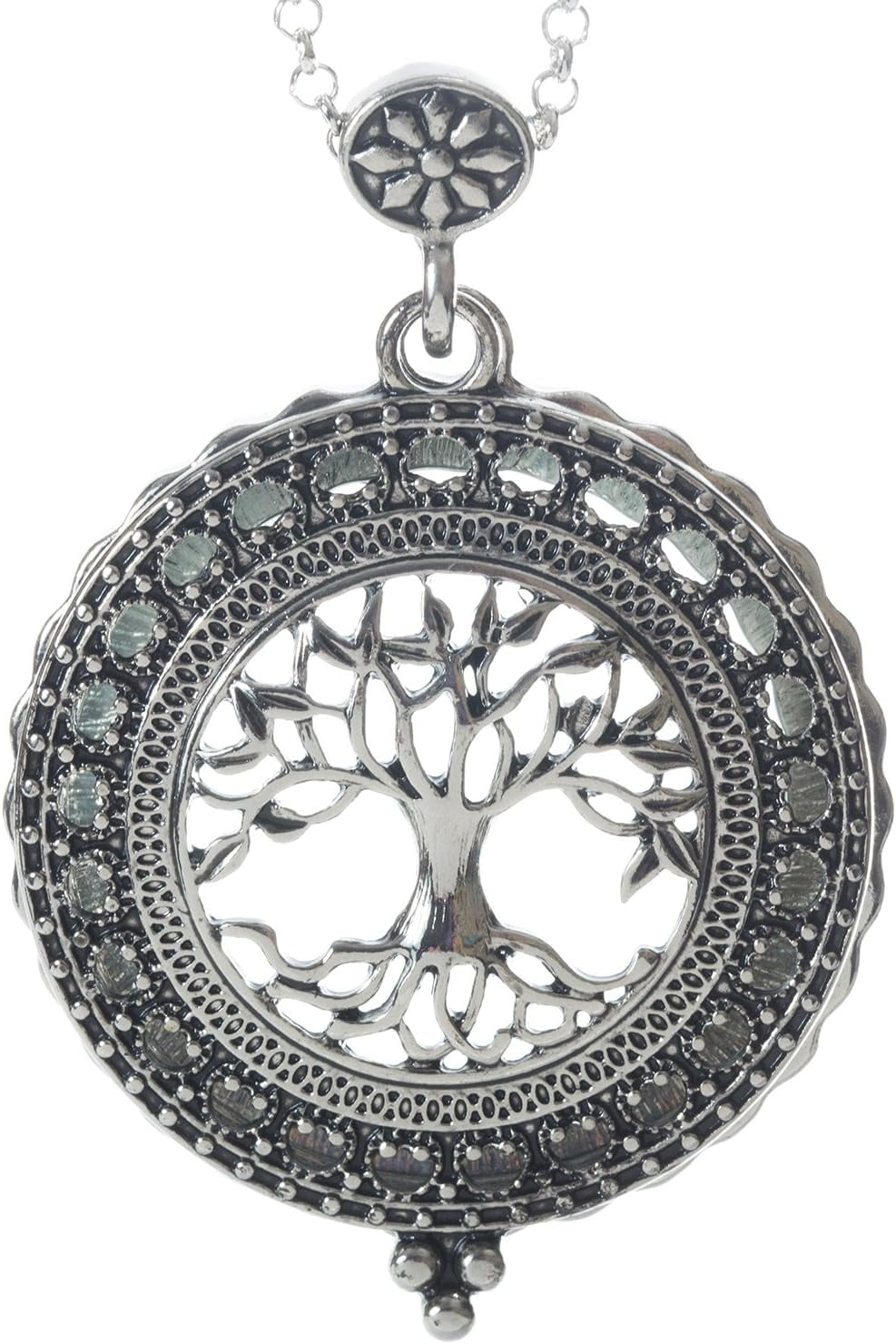 Tree of Life 4x Magnifier Magnifying Glass Sliding Top Pendant Necklace ...