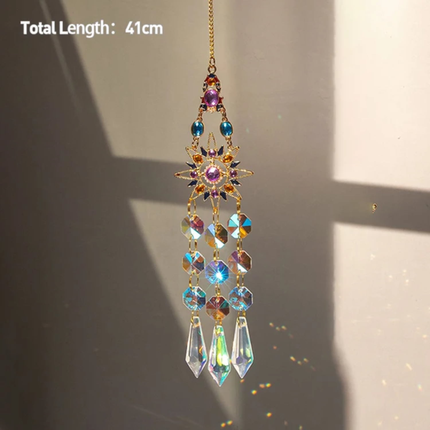 Tree of Life Agate Suncatcher Crystal Pendant Prisms Rainbow Wind ...