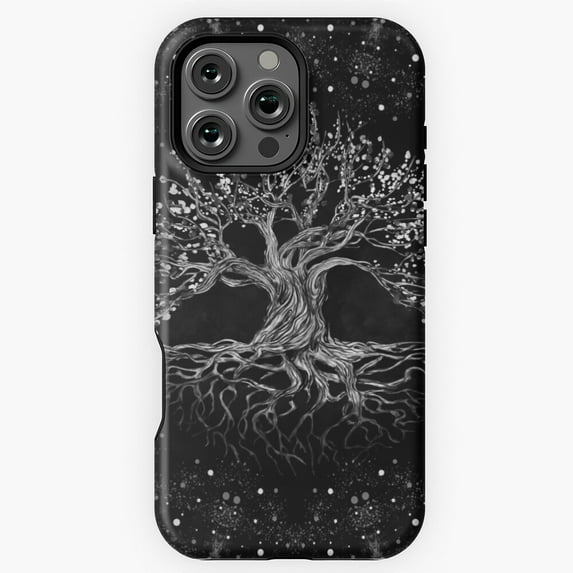Tree of Life Black and White Drawing iPhone Case 11 12 13 14 15 16 17 ...