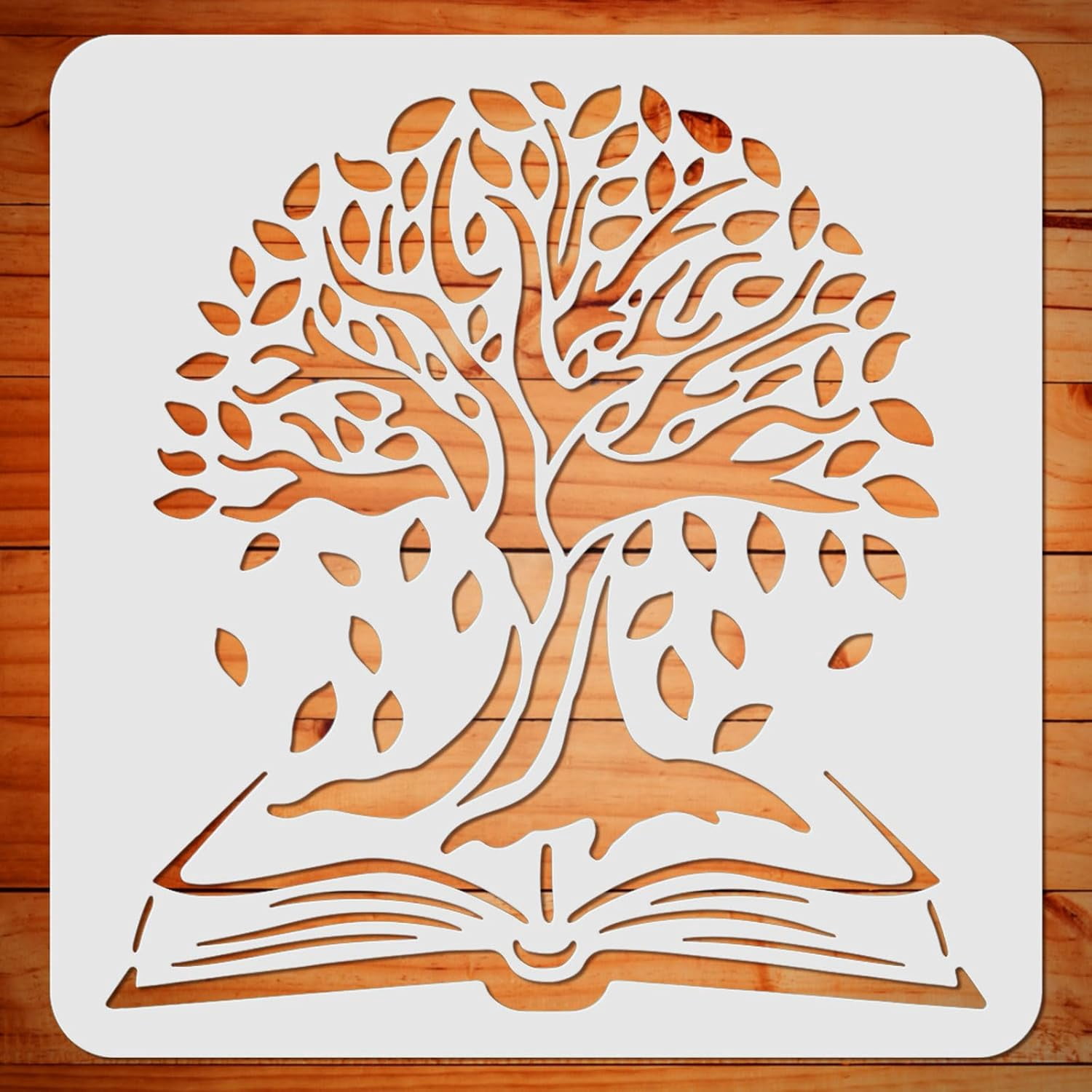 Tree of Life Book Leaves Stencils 11.8x11.8 inch Tree Book Large PET ...