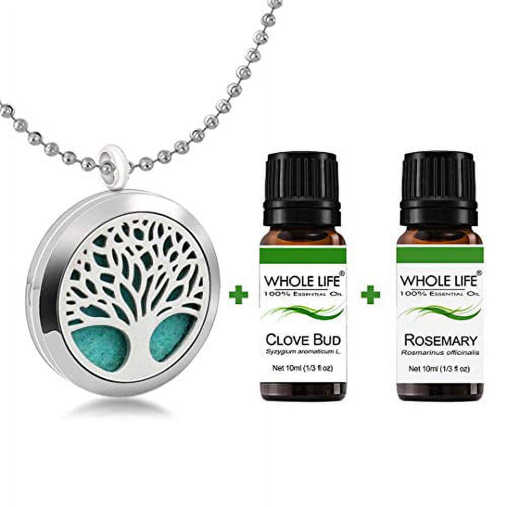 Tree of Life Diffuser Necklace - 24in Ball Chain - 2 Essential Oils ...