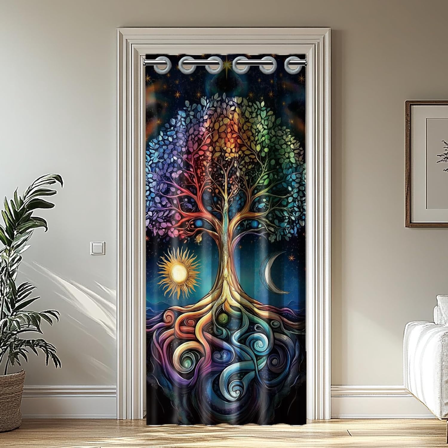 Tree of Life Door Curtain Doorway Bohemia Style Doorway Curtain Sun and ...