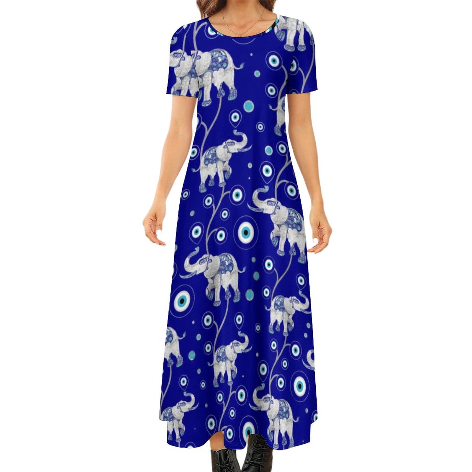 Tree of Life Evil Eye Dress Greek Amulet Elegant Maxi Dress Short ...