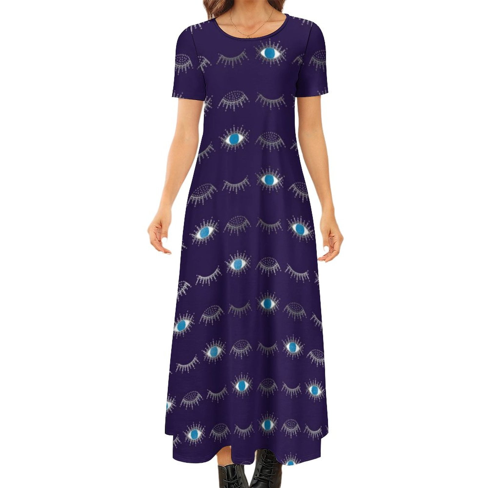 Tree of Life Evil Eye Dress Greek Amulet Elegant Maxi Dress Short ...