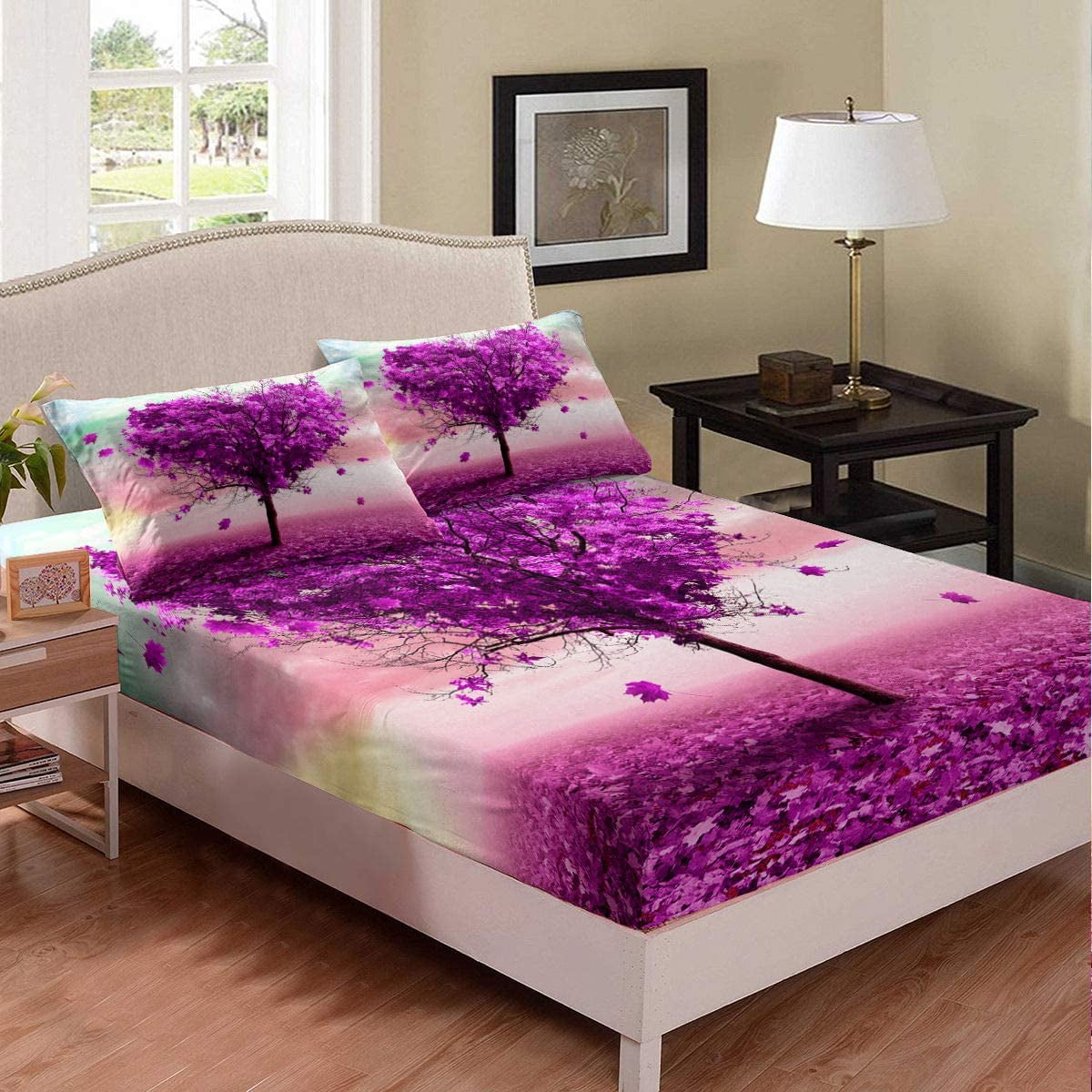 Tree of Life Fitted Sheet Cherry Blossom Bedding Set Flower Floral ...