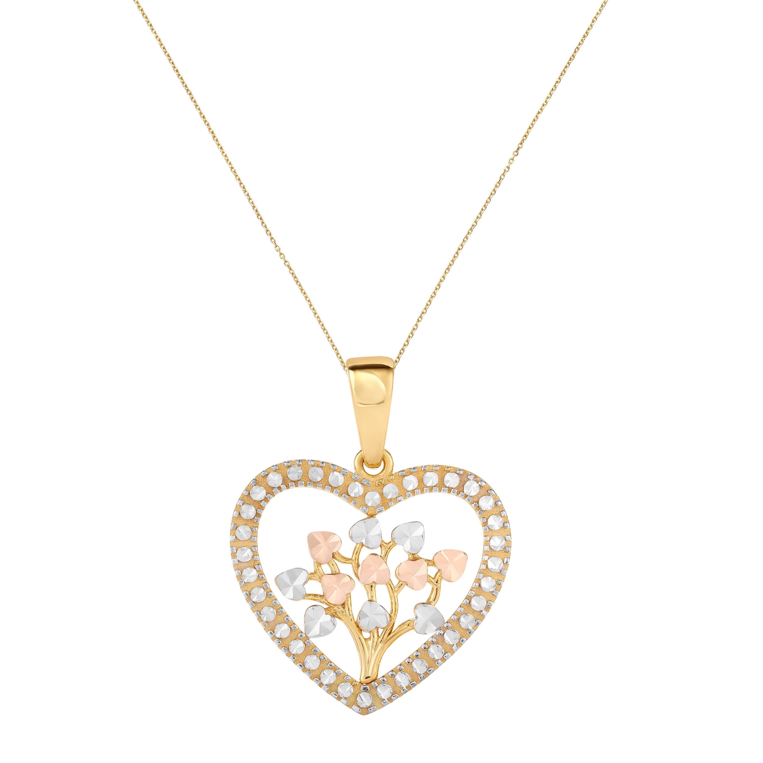 Tree of Life Heart Pendant for Women, Diamond-Cut for Extra Shine in ...