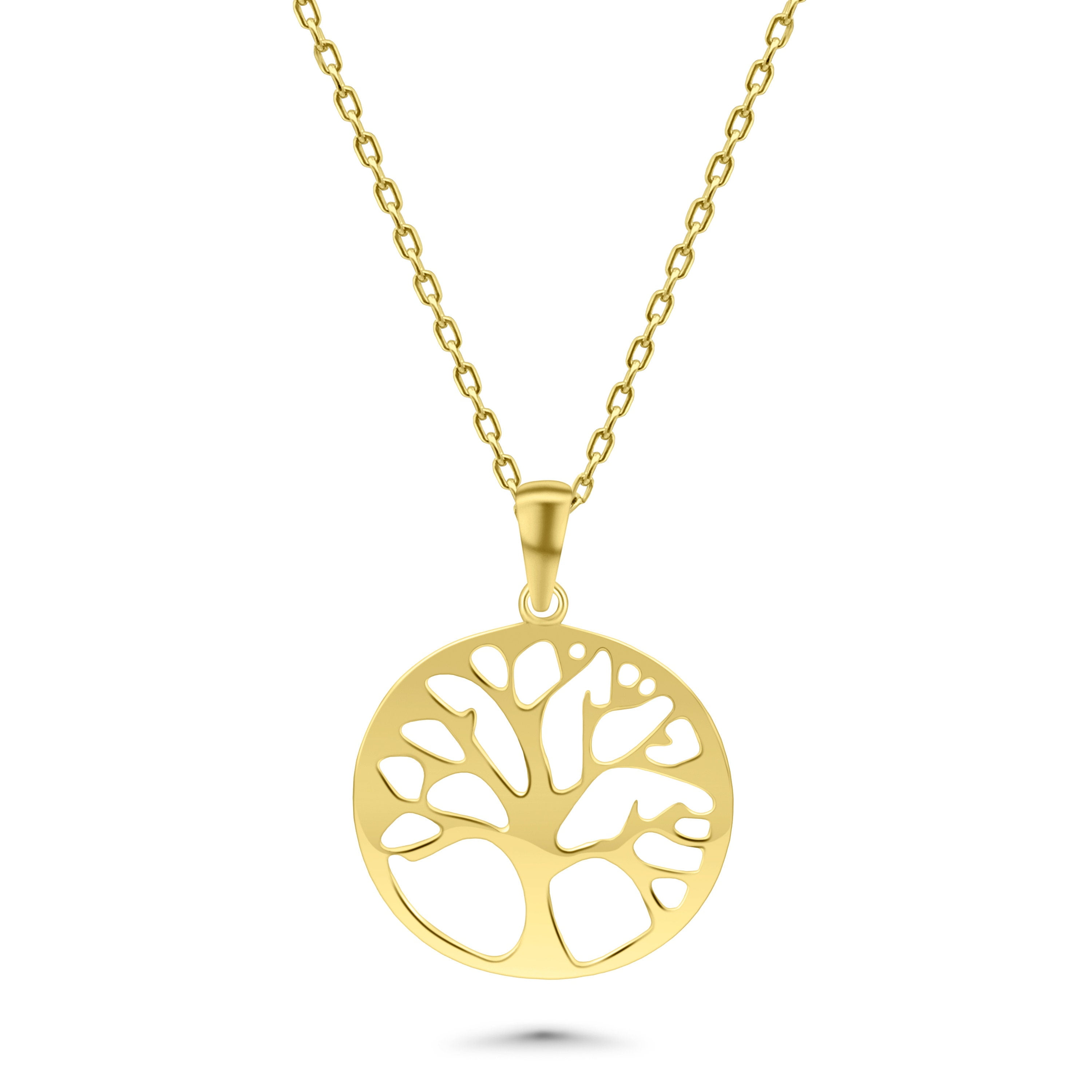 Tree of Life Pendant Necklace in 14 Karat Solid Gold | Minimalist ...