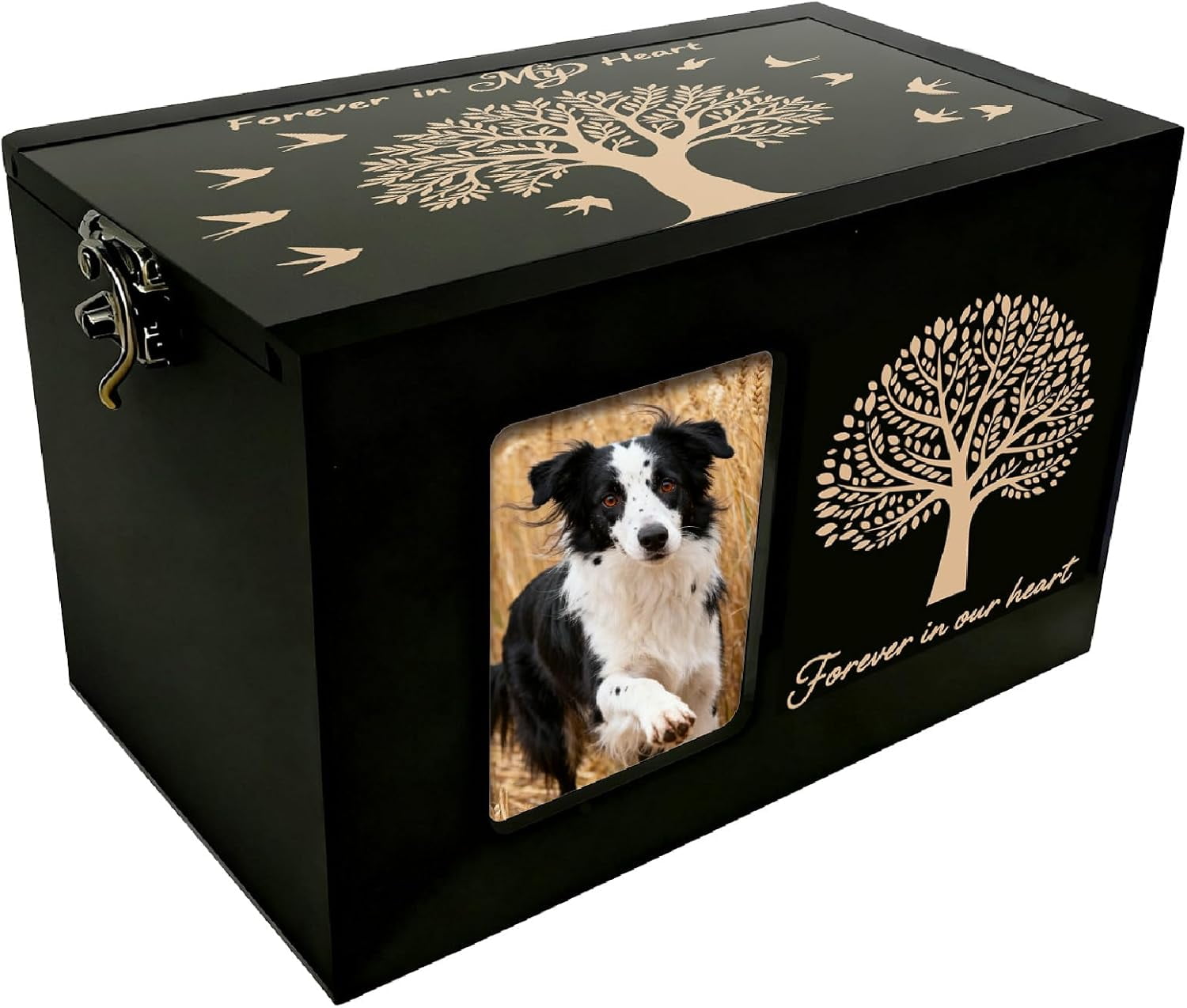 Tree of Life Pet Urn Wooden Pet Urn Box Tree Words Pattern Rectangle ...