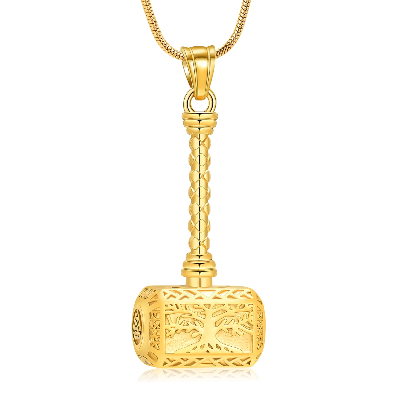 Tree of Life Print Hammer Urn Pendant Memory Necklace for Cremation ...