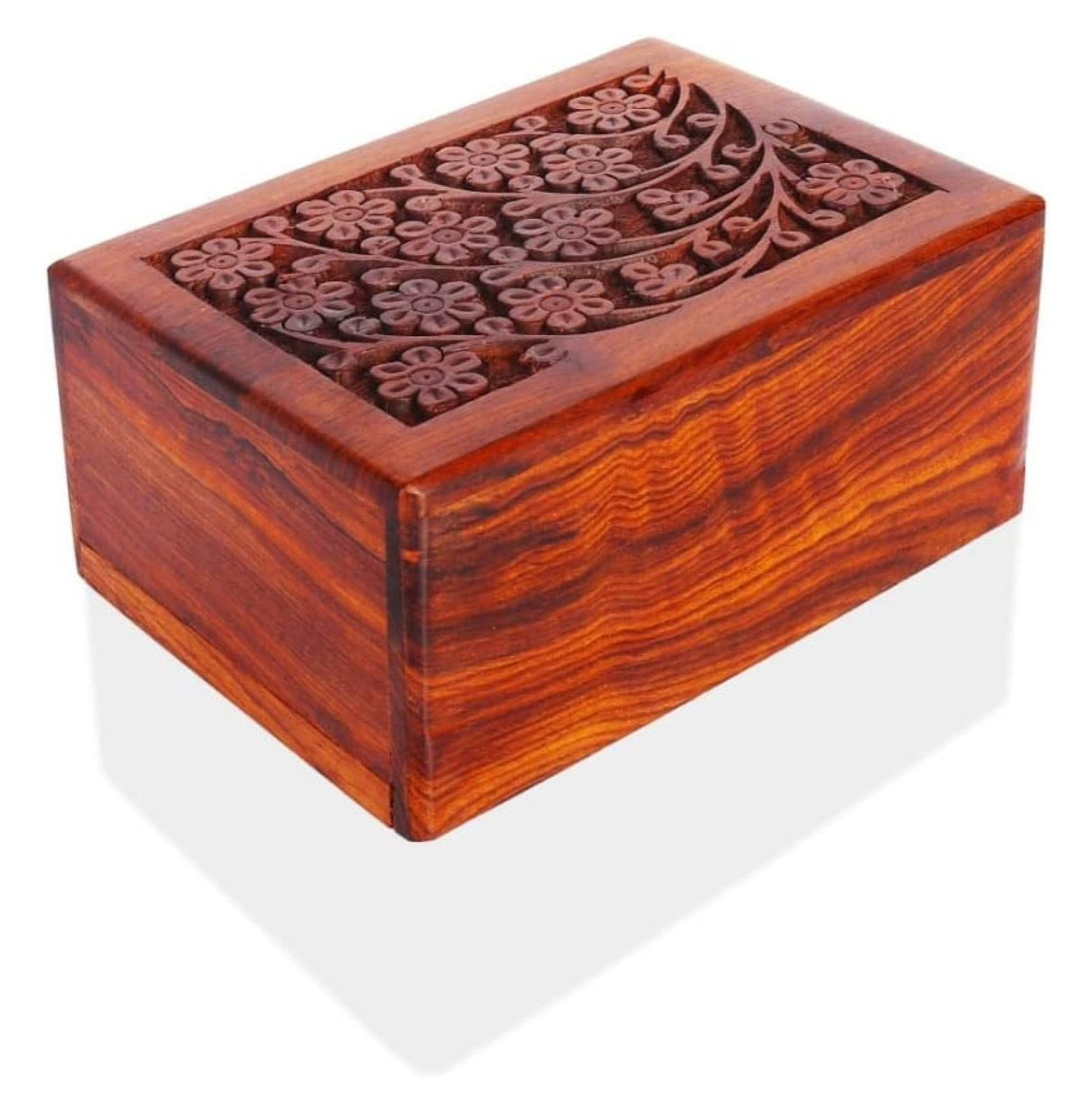 Tree of Life Small Memorial Wooden Cremation Casket Urn for Adult Ashes ...