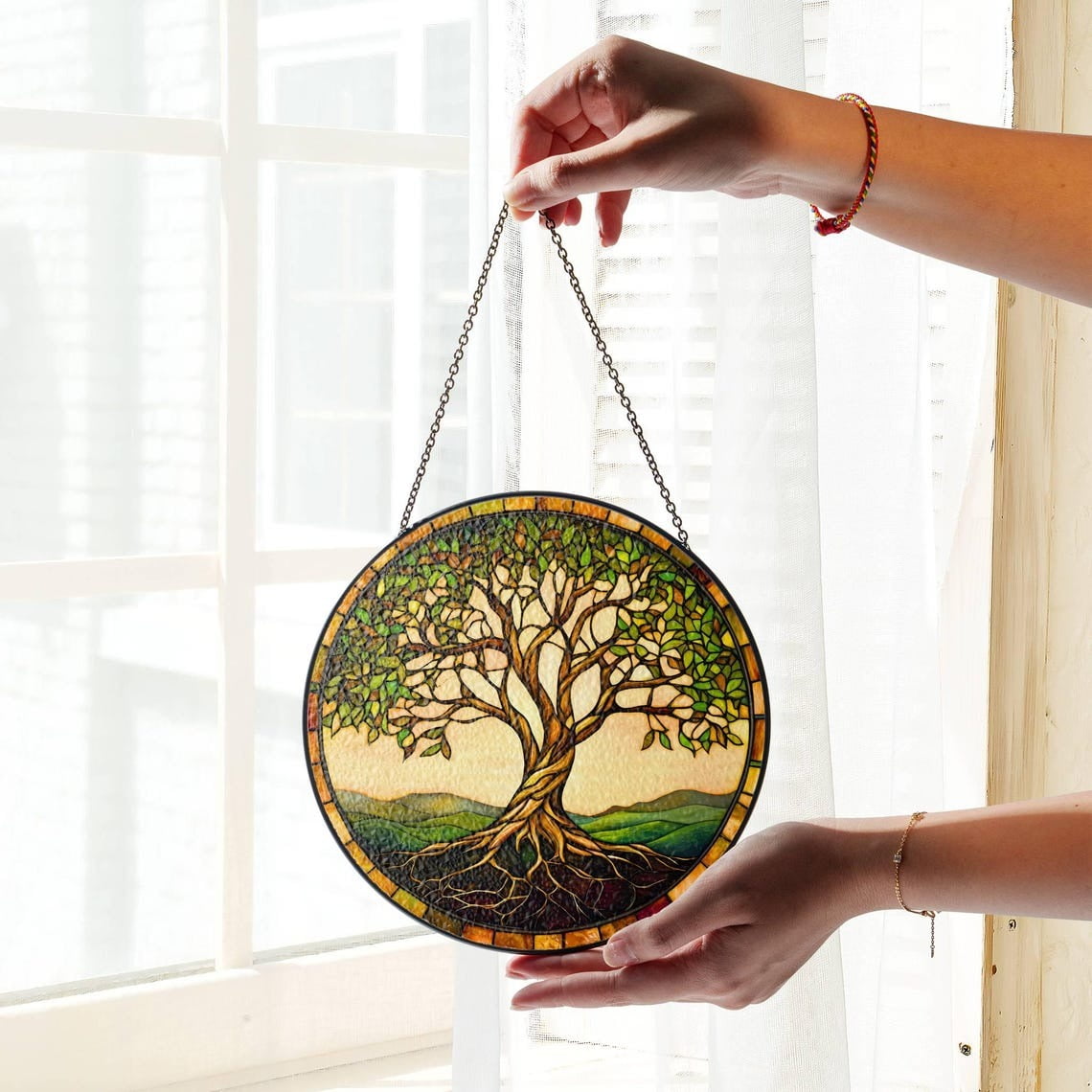 Tree of Life Stained Glass Sun Catcher Tree of Life Light Catcher ...
