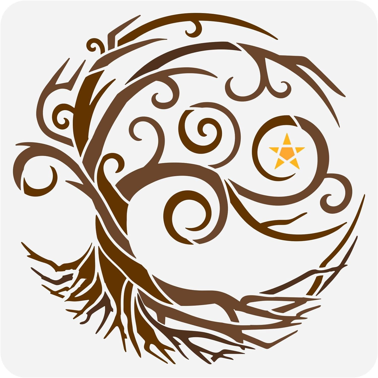 Tree of Life Stencil 11.8x11.8 inch Starry Night Tree of Life Stencil ...