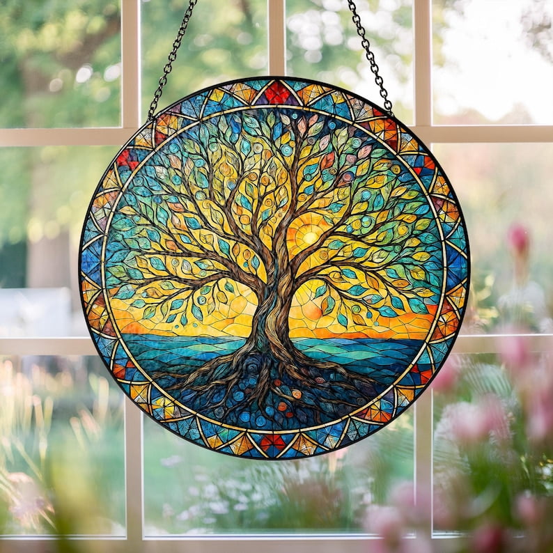 Tree Of Life Suncatcher Stained Glass Tree Of Life Light Catcher