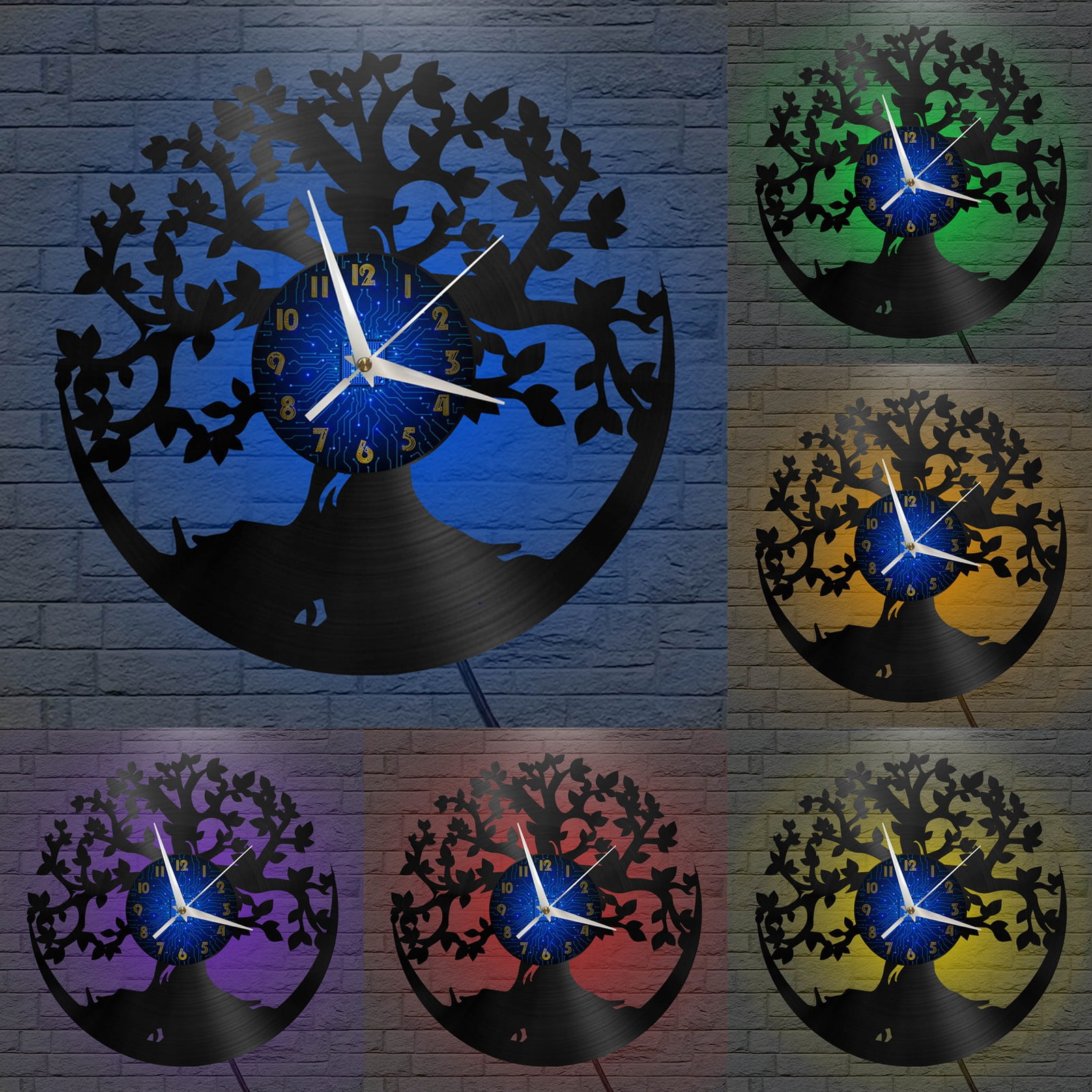 Tree of Life Vinyl Record Wall Clock for Kitchen Wall Decor Wall Art ...