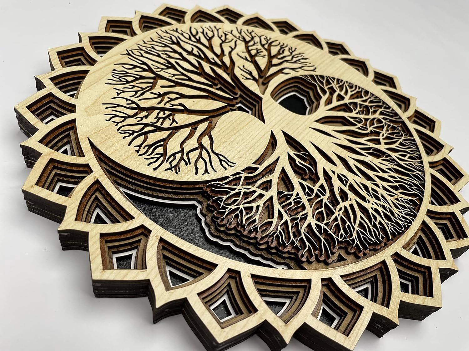 Tree of Life Wood Wall Art Decor, Tree of Life Wooden Mandala Wall ...