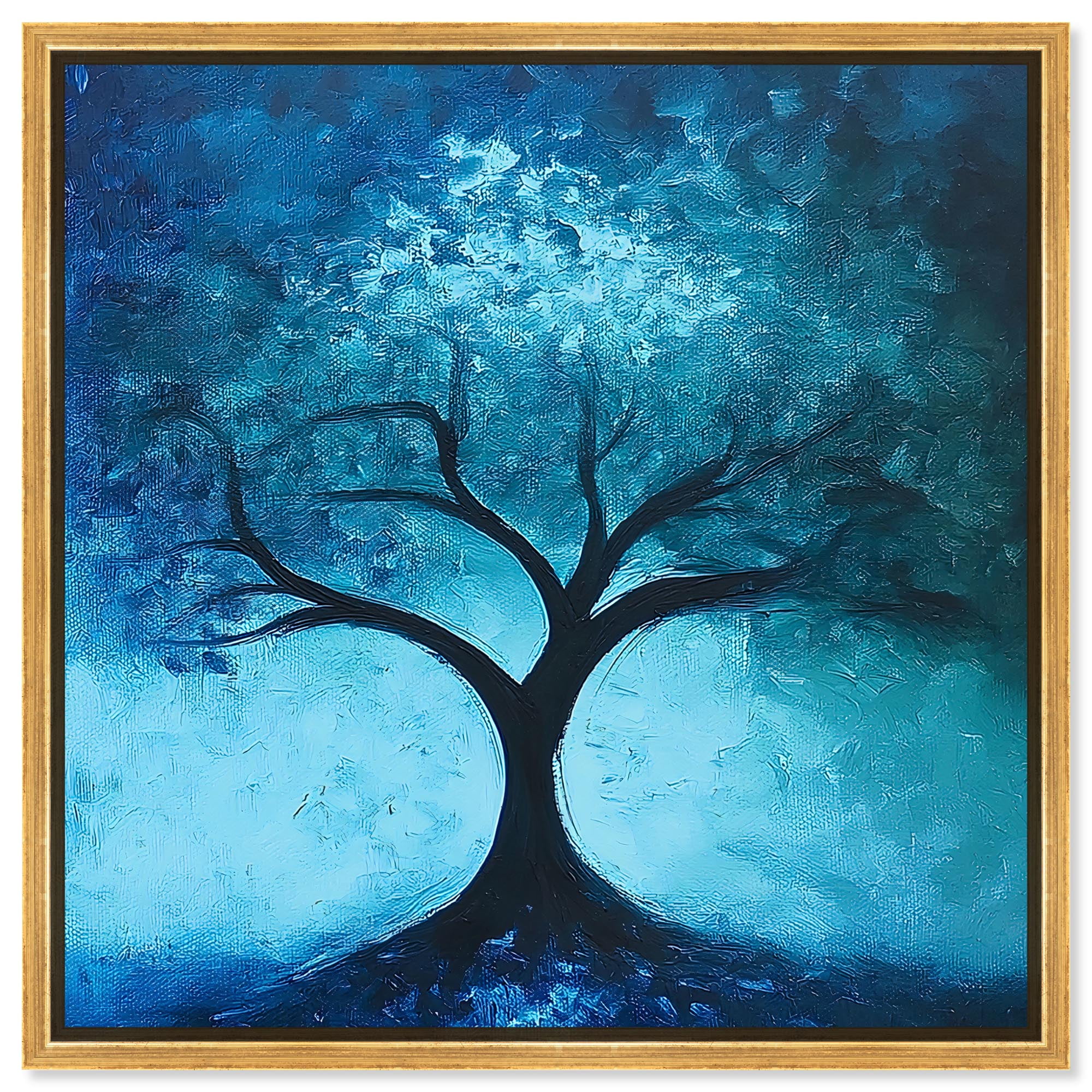 Tree of Opposites III Canvas Nature Paintings by Art Remedy, Gold Frame ...