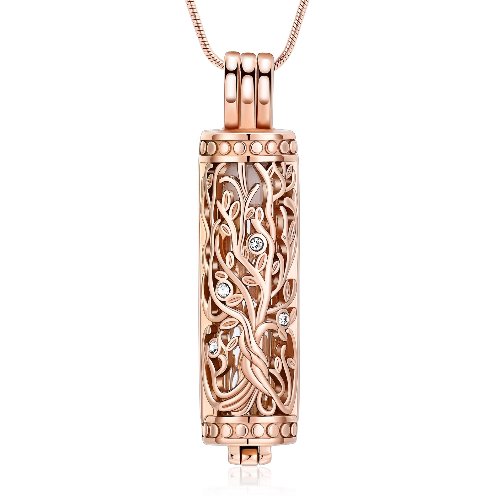 Tree of life Cylinder Cremation Jewelry for Ashes Urn Necklace Lockets ...