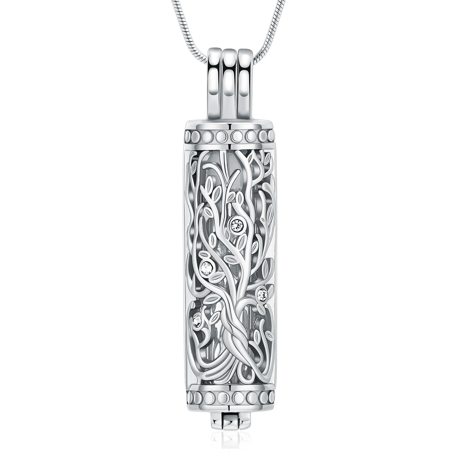 Tree of life Cylinder Cremation Jewelry for Ashes Urn Necklace Lockets ...