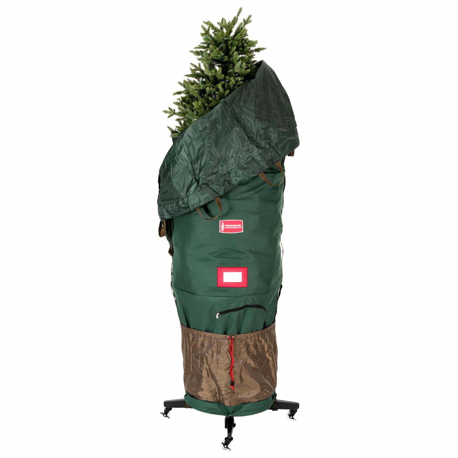 TreeKeeper Medium Upright Tree Storage Bag w/ Rolling Tree Stand ...