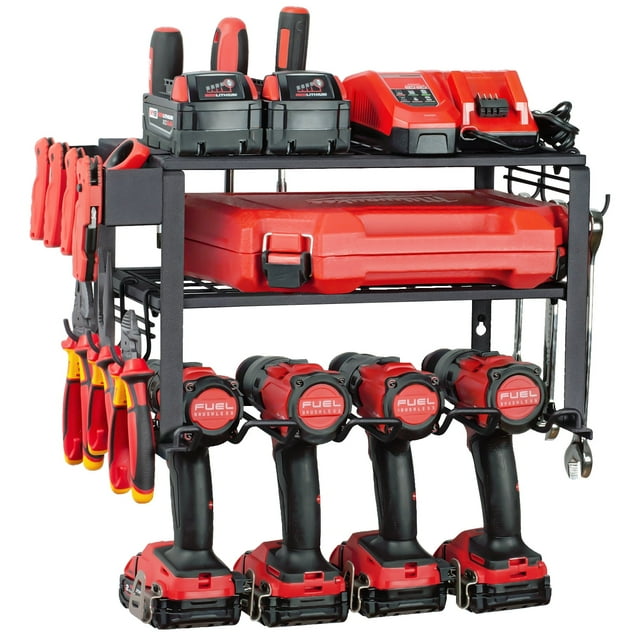 TreeLen Power Tool Organizer Wall Mount, 3 Layers Heavy Duty Drill ...