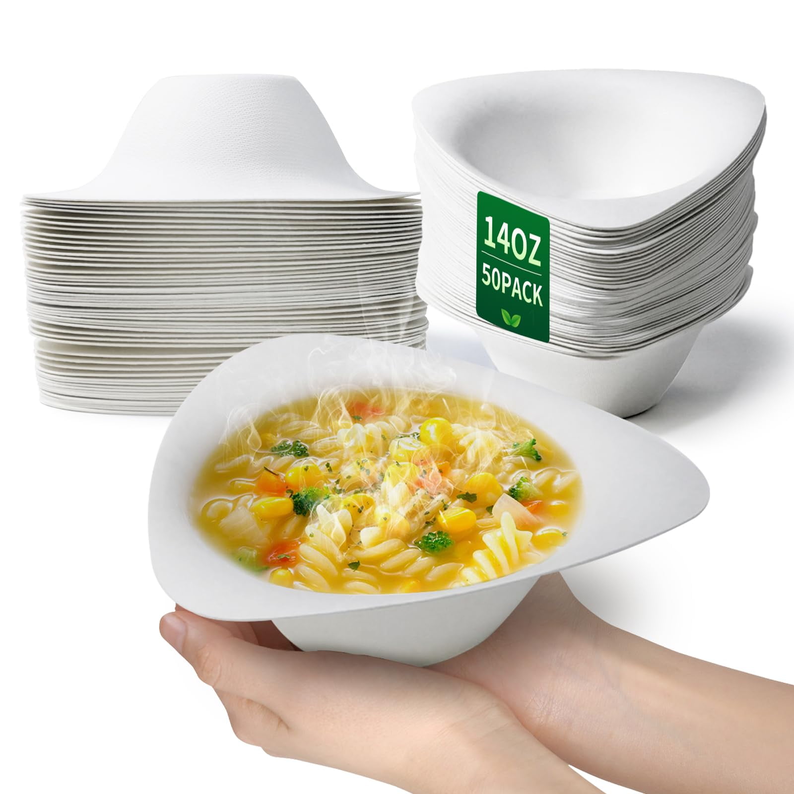 TreeMVI-Paper Bowls Heavy Duty 14OZ Triangle AFN1Eco-Friendly ...