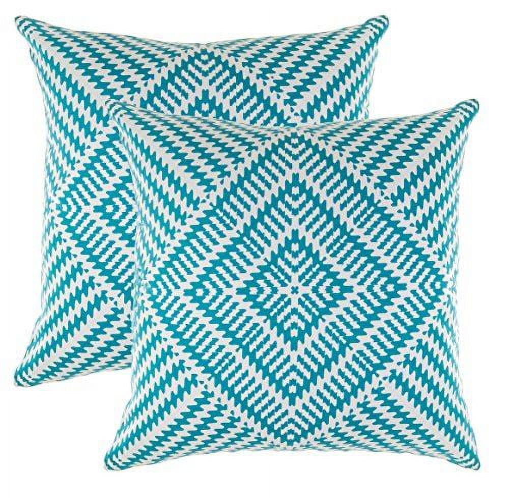 TreeWool (Pack of 2) Kaleidoscope Accent Decorative Square Cotton Throw Pillow Covers (18" x 18 ...