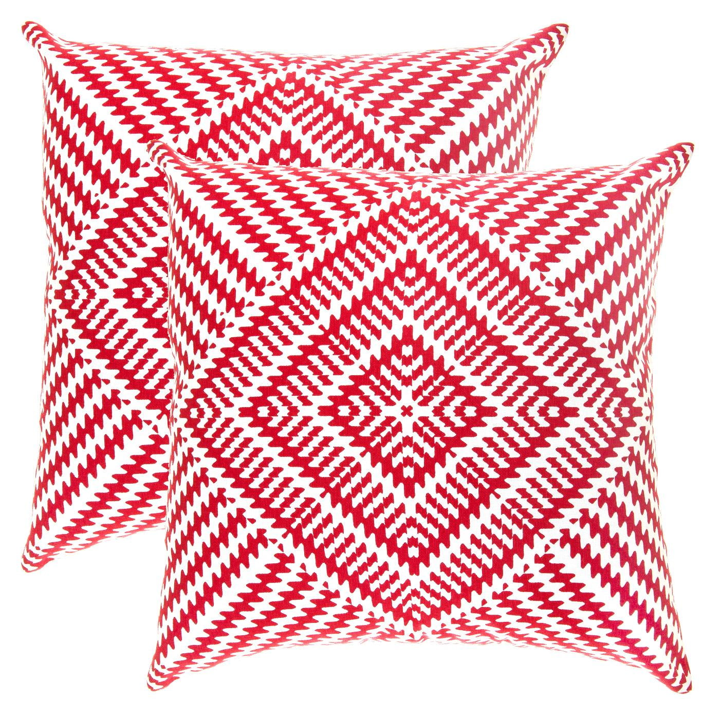 TreeWool (Pack of 2) Kaleidoscope Accent Decorative Square Cotton Throw Pillow Covers (24" x 24 ...