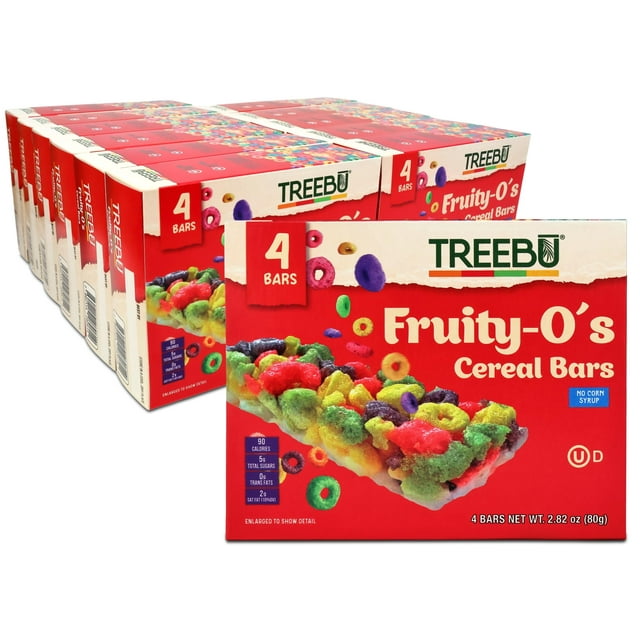Treebu Fruity O's Cereal MMF7 Bars, Breakfast Snack Food, On the Go ...