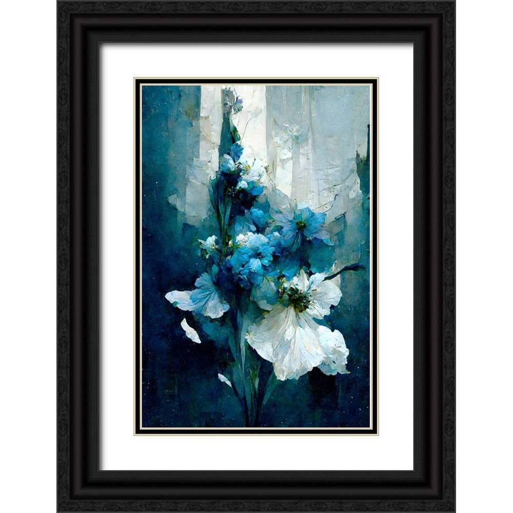 Treechild 17x24 Black Ornate Wood Framed with Double Matting Museum Art Print Titled - Blue ...