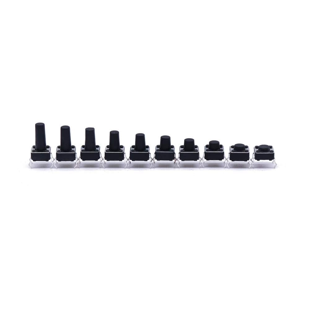 Treedix 100pcs Tactile Push Button Switch 10 Colors Tact Button
