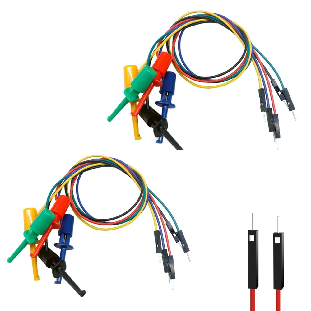 Treedix 10PCS Test Hooks to Male Jumper Wires IC Clip Test Leads Logic ...