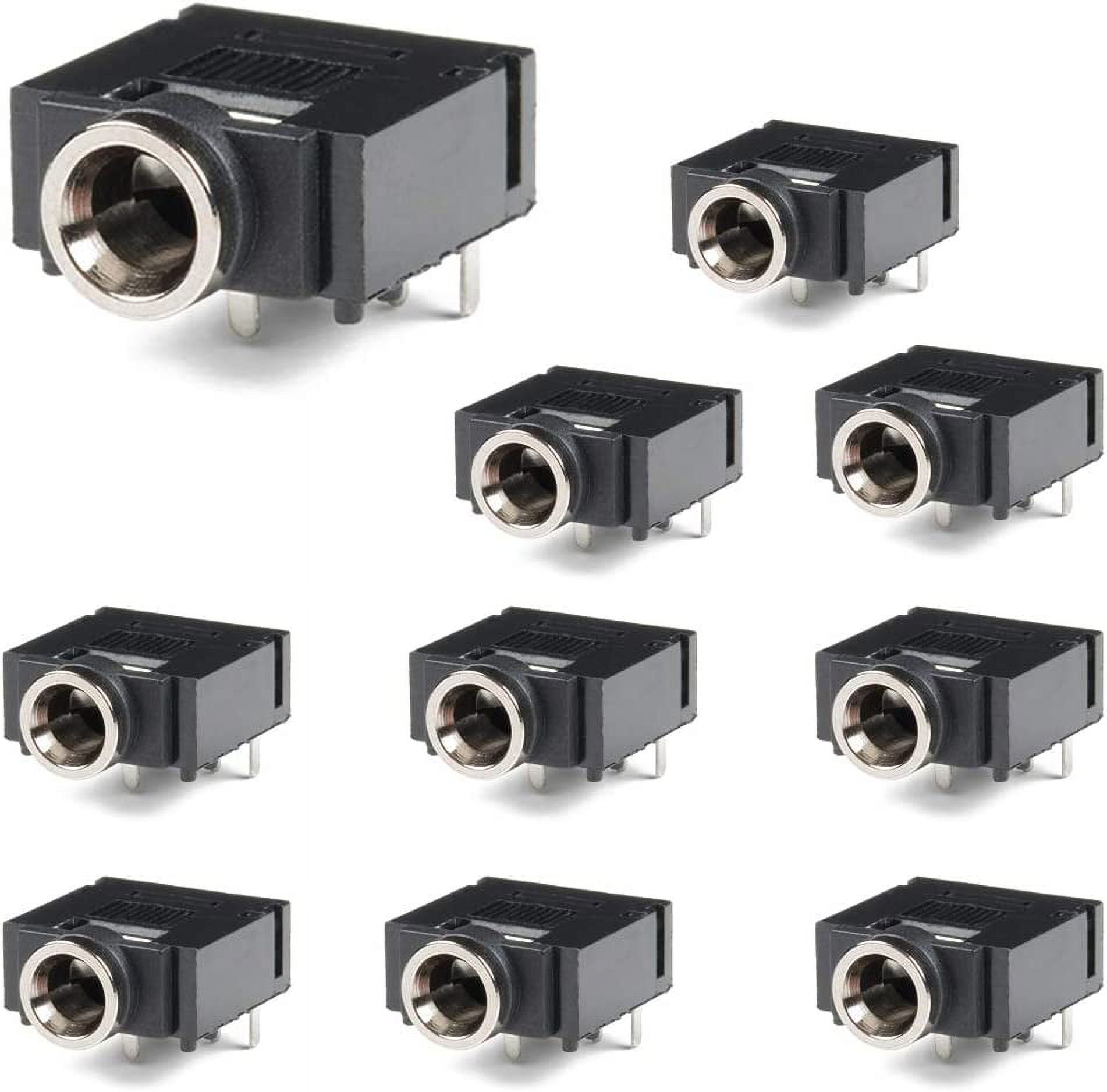 Treedix 10pcs 3.5MM 5-Pin Stereo Socket Plastic PCB Mount Dual-Channel ...